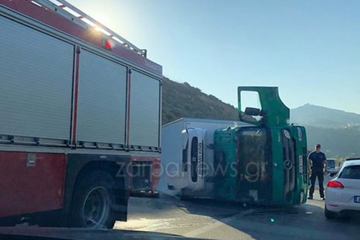 Κρήτη | Τούμπαρε νταλίκα μετά από τροχαίο στην Εθνική οδό | Photos ...