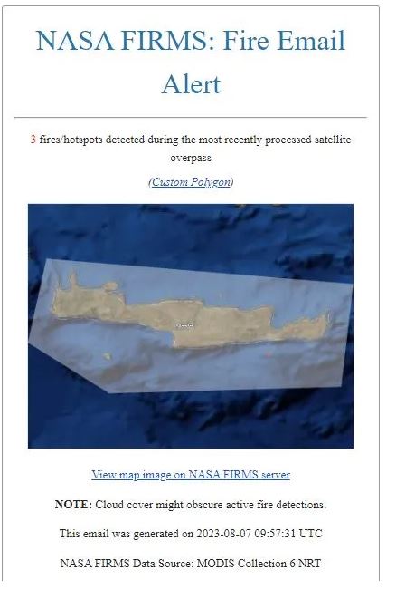 Κρήτη | Νήσος Χρυσή: Δορυφόροι της NASA εντόπισαν και πάλι 3 εστίες ...