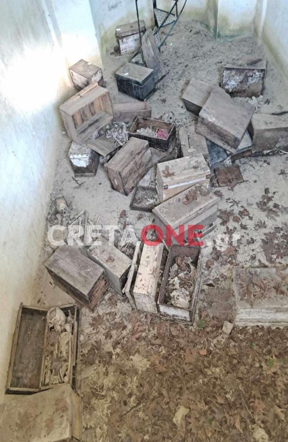 Κρήτη | Αδιανόητες εικόνες σε κοιμητήριο: Πεταμένα οστά και κρανία σε ...