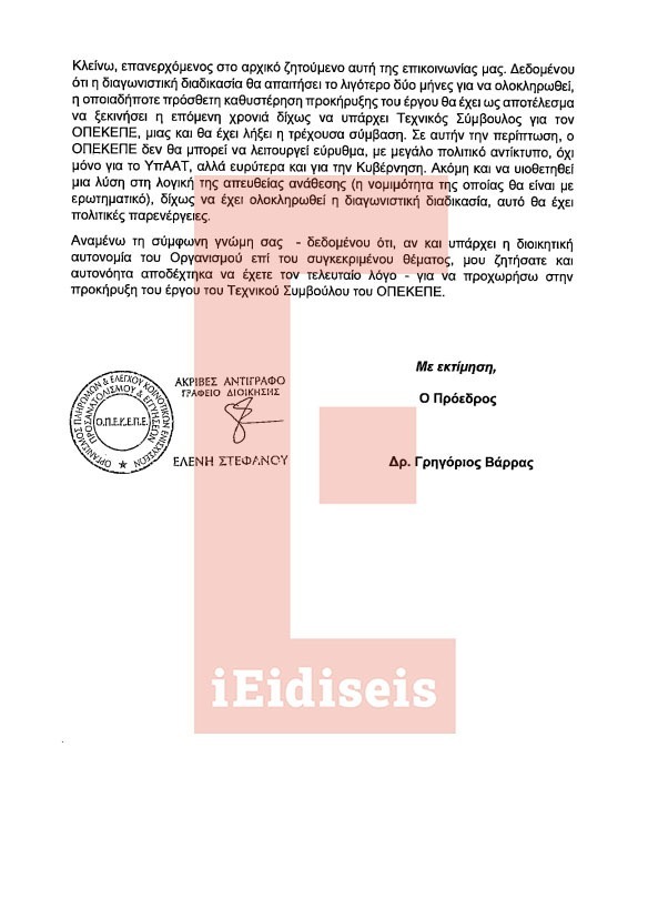Νέες επιστολές Βάρρα σε Βορίδη: Ο ταχυδρόμος είχε χτυπήσει, όχι δύο ...